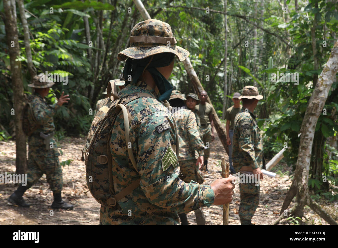 Panamanian Soldiers perform personnel recovery land navigation training ...