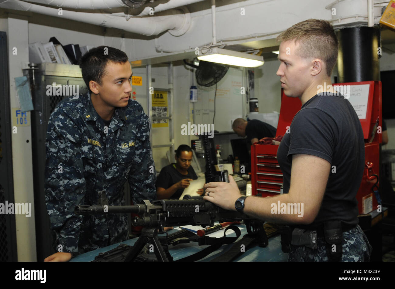 GULF OF OMAN (June 26, 2013) – Midshipman 2nd Class Matthew Hendricks ...