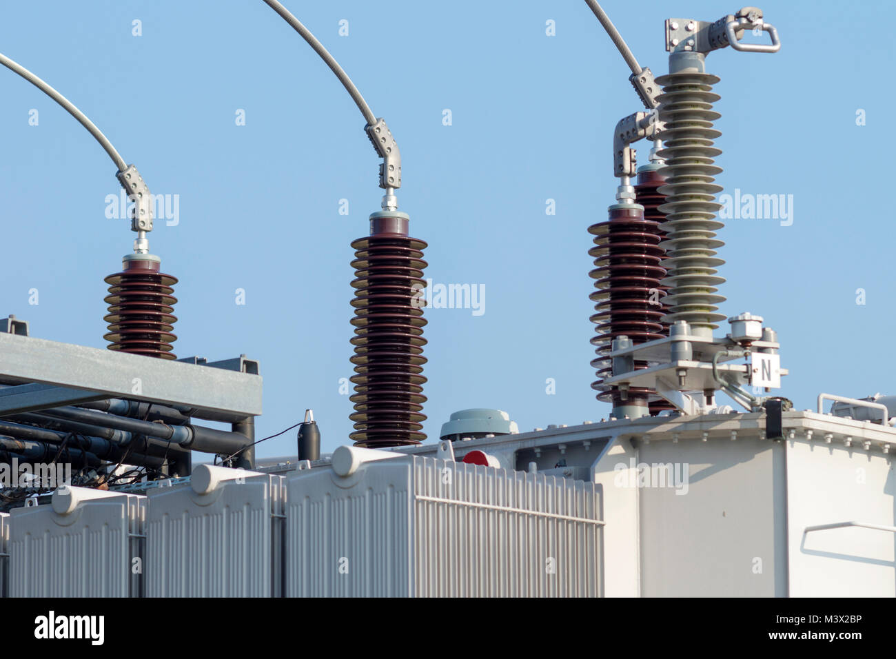 Substation for electric current Stock Photo - Alamy
