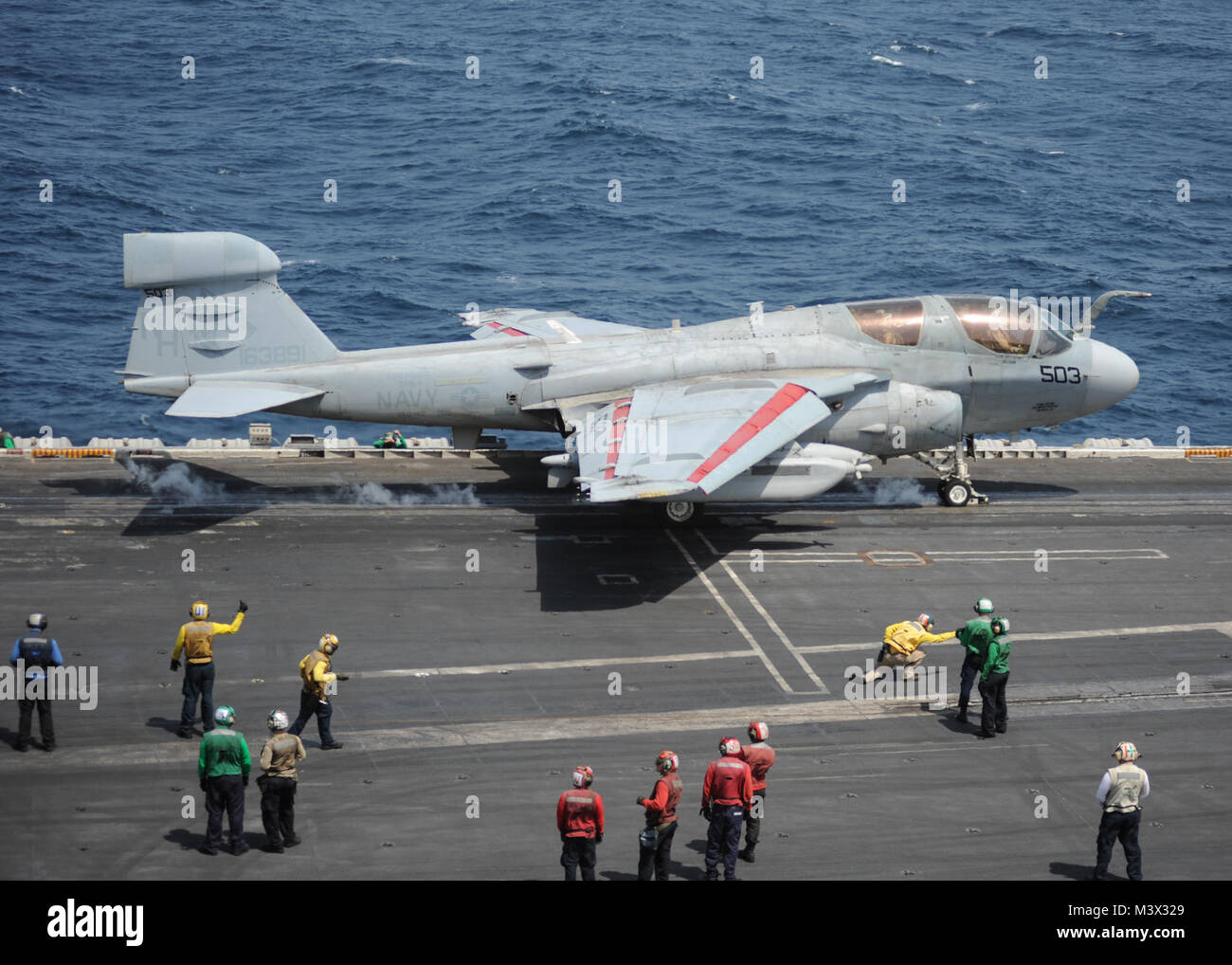 GULF OF OMAN (Aug. 22, 2013) An EA-6B Prowler assigned to the "Gray ...