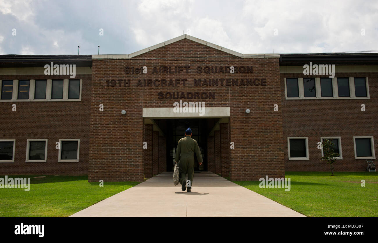 Staff Sgt. Anthony Loverde begins a day of work at the 61st Airlift ...