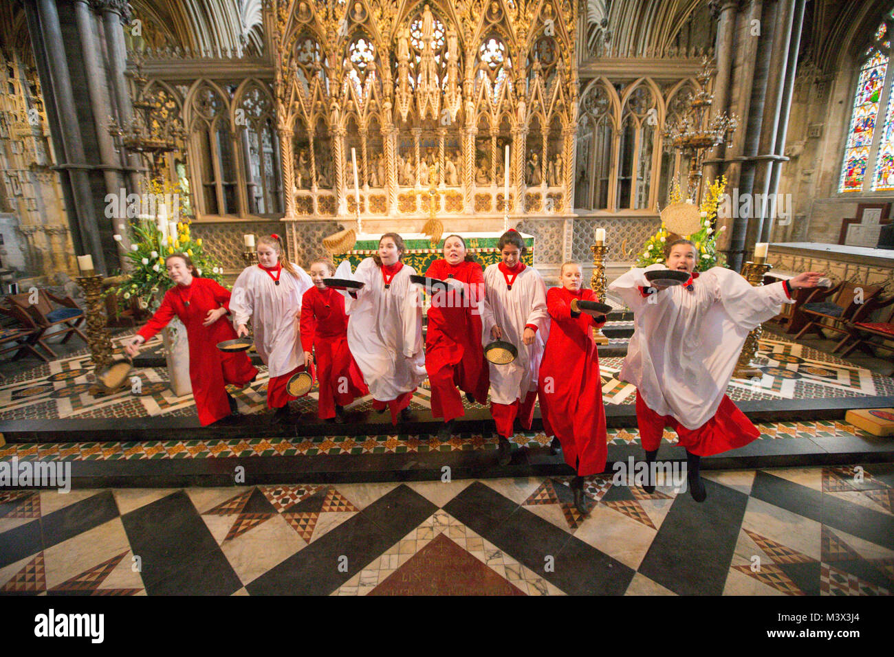 Choristers from Ely Cathedral in Cambridgeshire practising for this ...