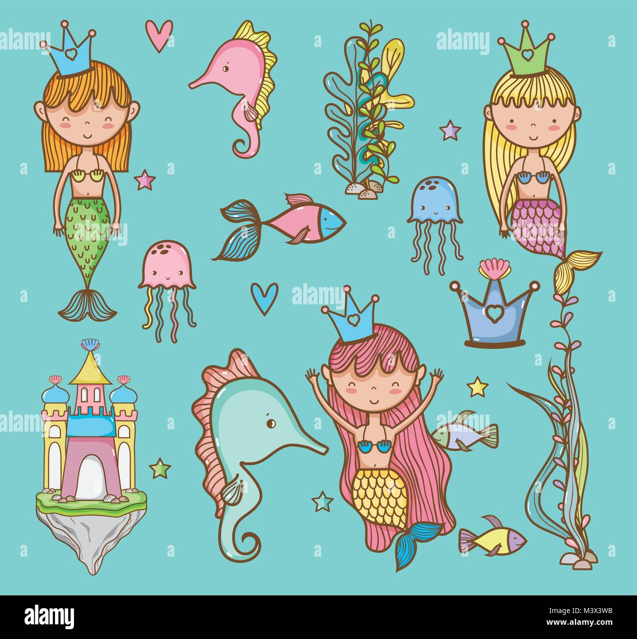 Sea animals hand drawing cartoons Stock Vector Image & Art - Alamy