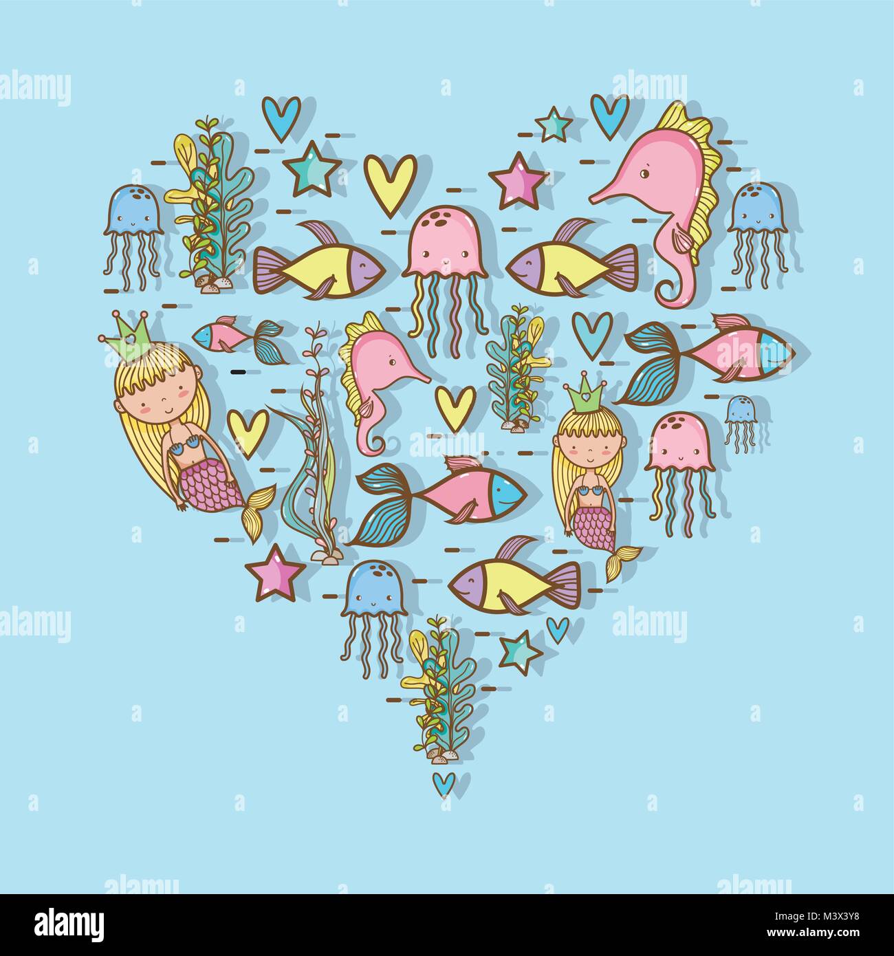 Sea animals hand drawing cartoons Stock Vector Image & Art - Alamy