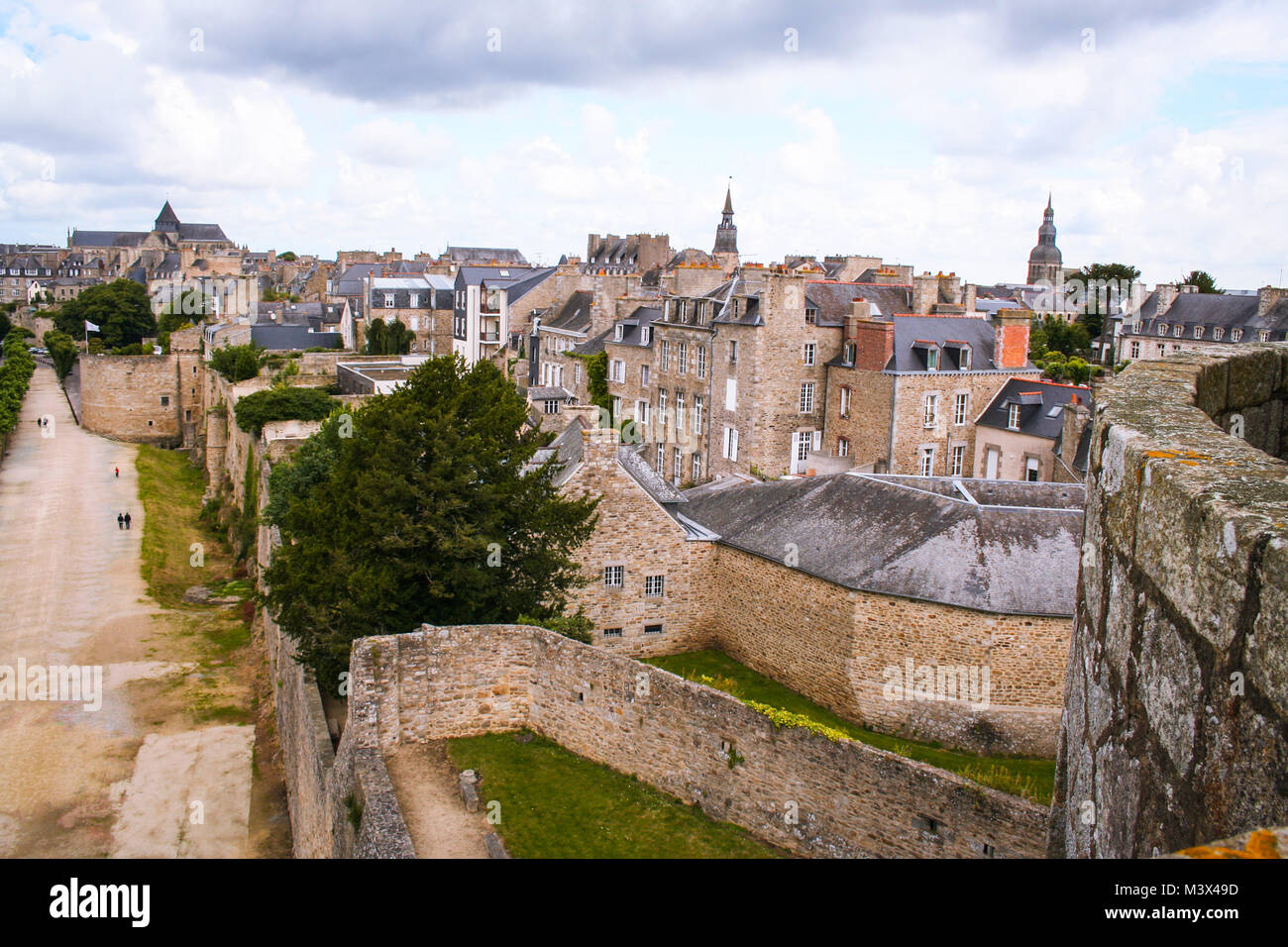 cityscape of the medieval town of Dinan, Brittany, France Stock Photo ...