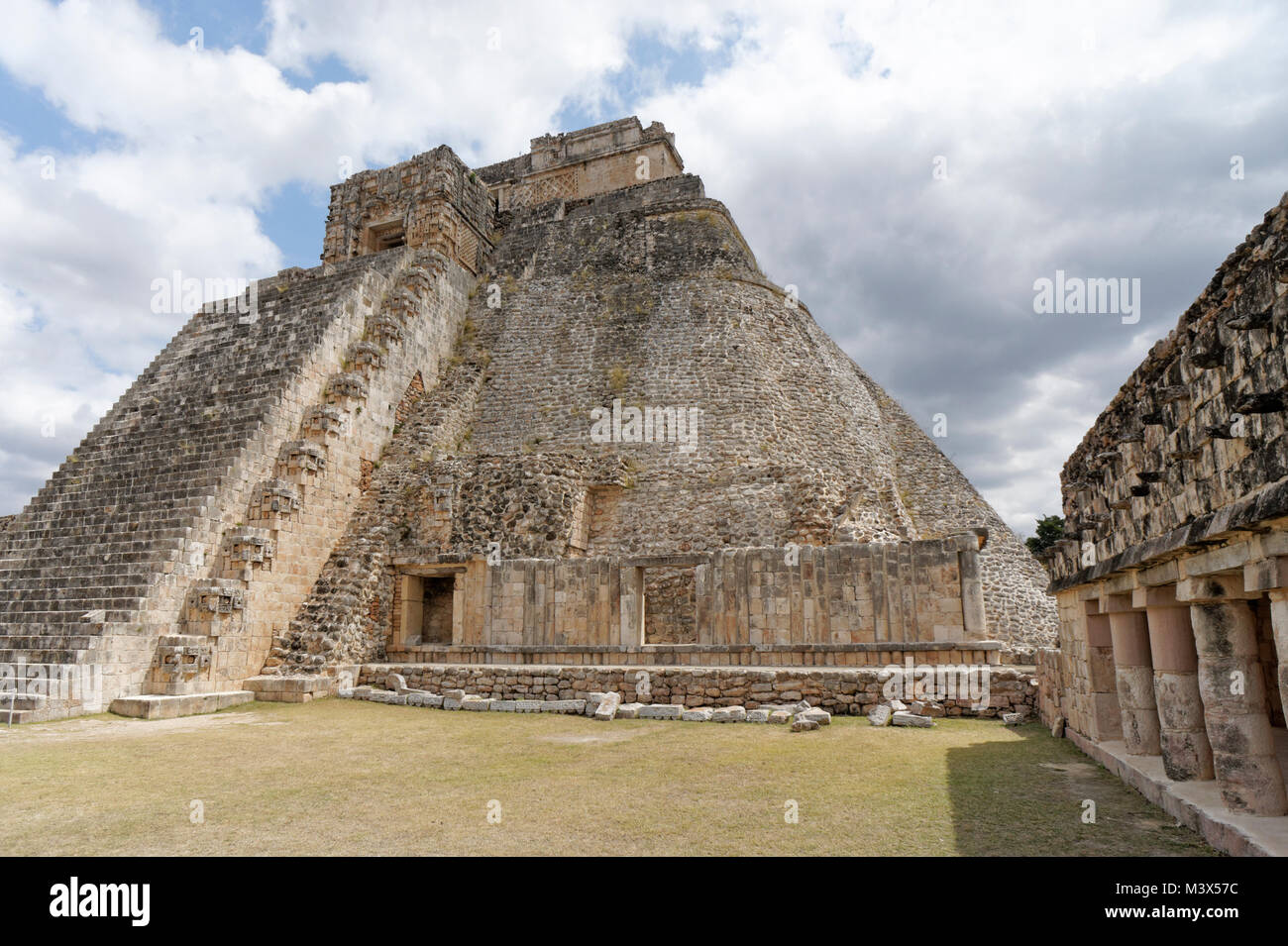Pyramid of the Magician and the Quadrangle of the Birds at the Mayan ...