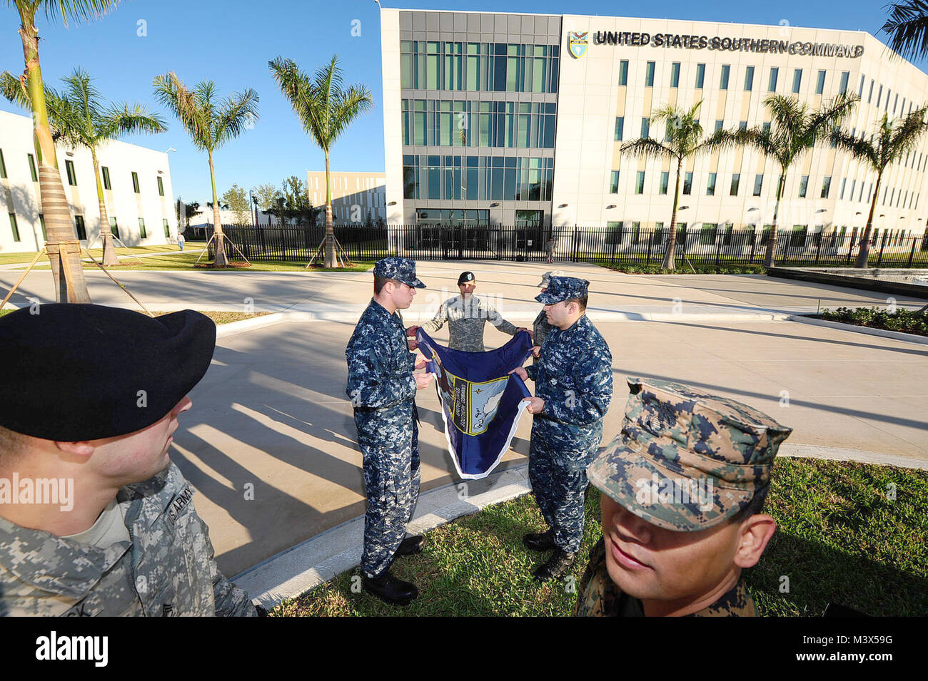 Flag raised at new SOUTHCOM headquarters by ussouthcom Stock Photo - Alamy