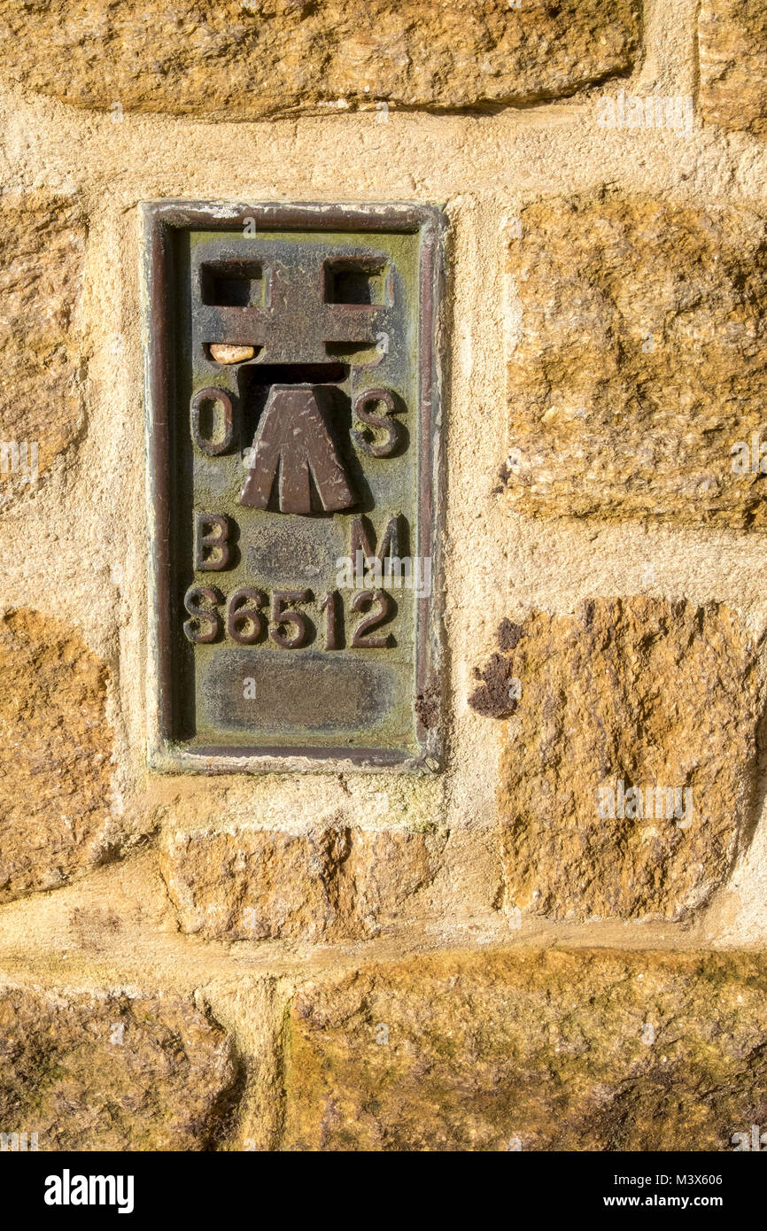 Flush bracket benchmark on Crooksbury Hill Stock Photo - Alamy