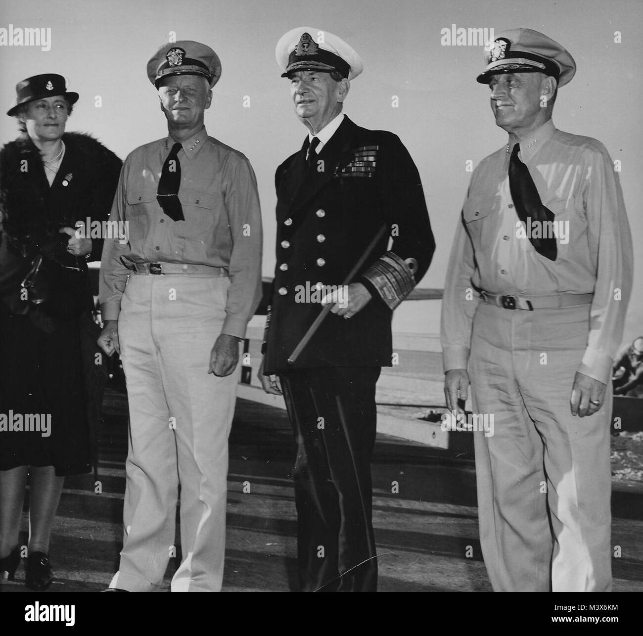 Chester Nimitz (second from left), Admiral of the Fleet Roger Keyes of ...