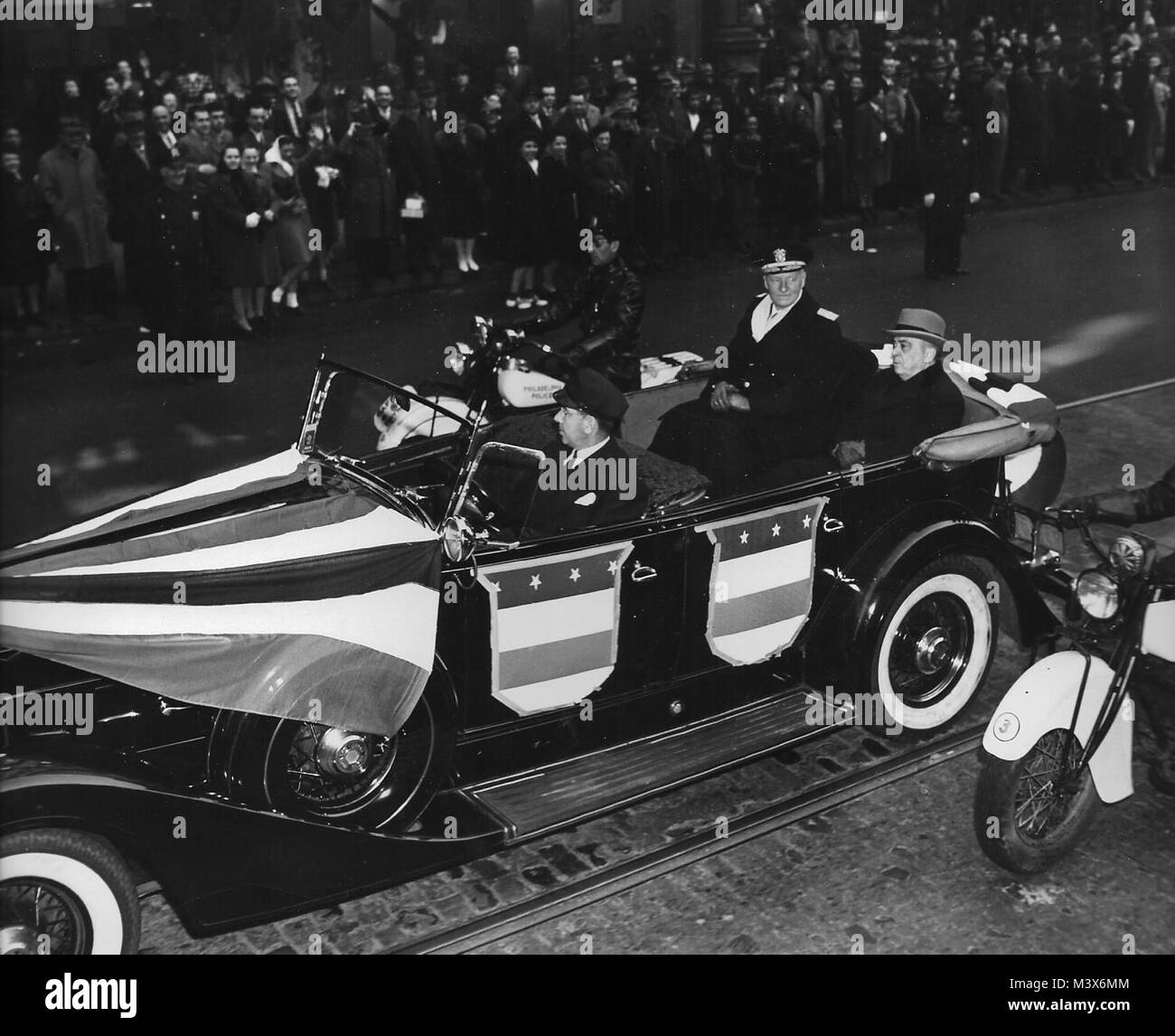 Chester Nimitz and J. Edgar Hoover during a parade. From the private ...