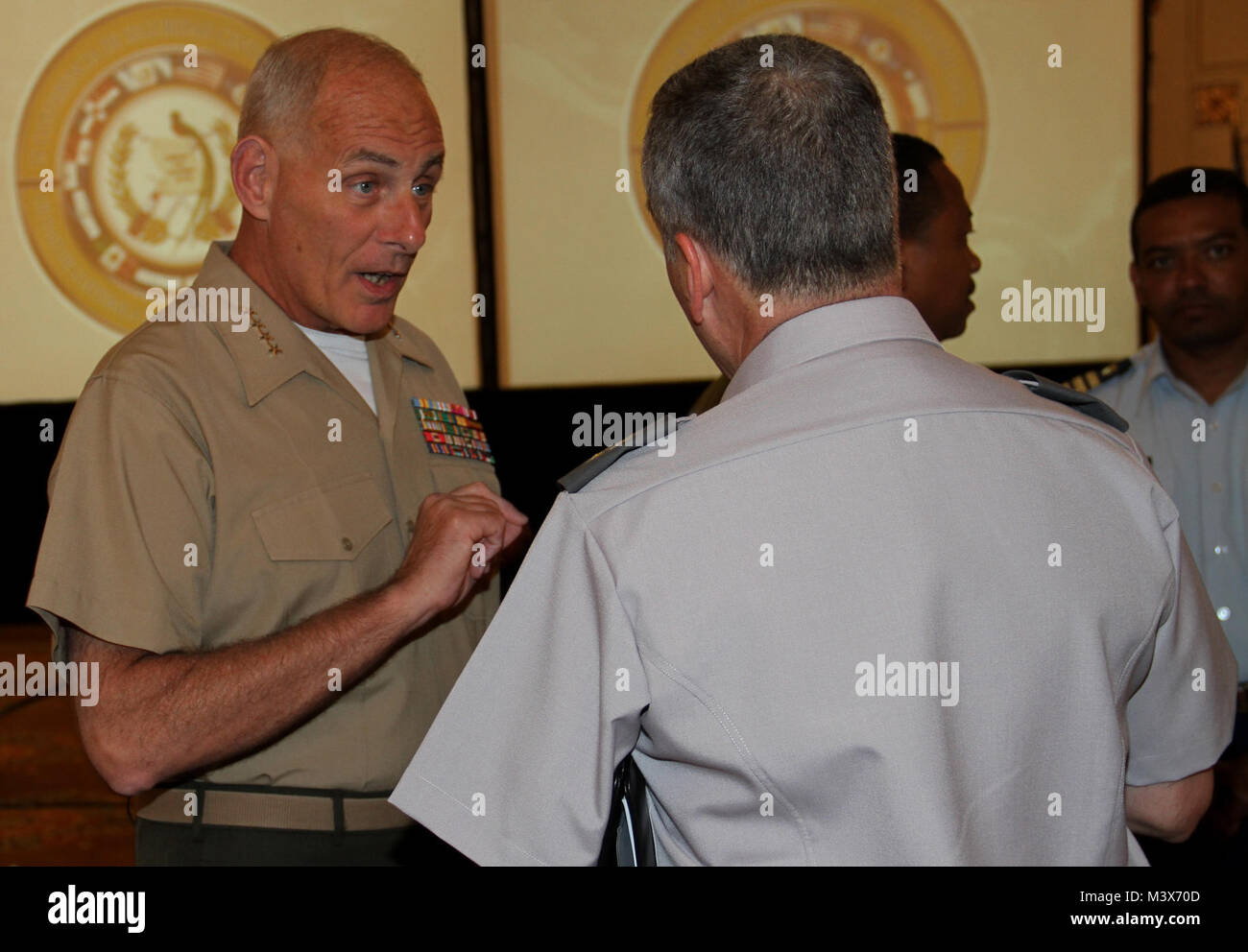 U.S. Marine Gen. John Kelly, commander of U.S. Southern Command, right ...