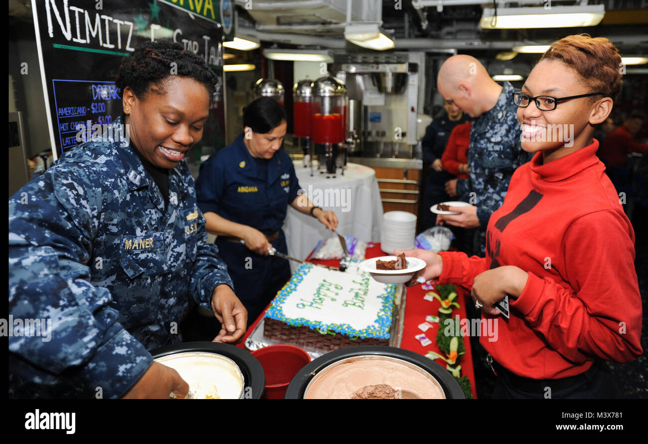 PACIFIC OCEAN (April 30, 2014)- Lt. Vivian L. Maner, left, the food ...