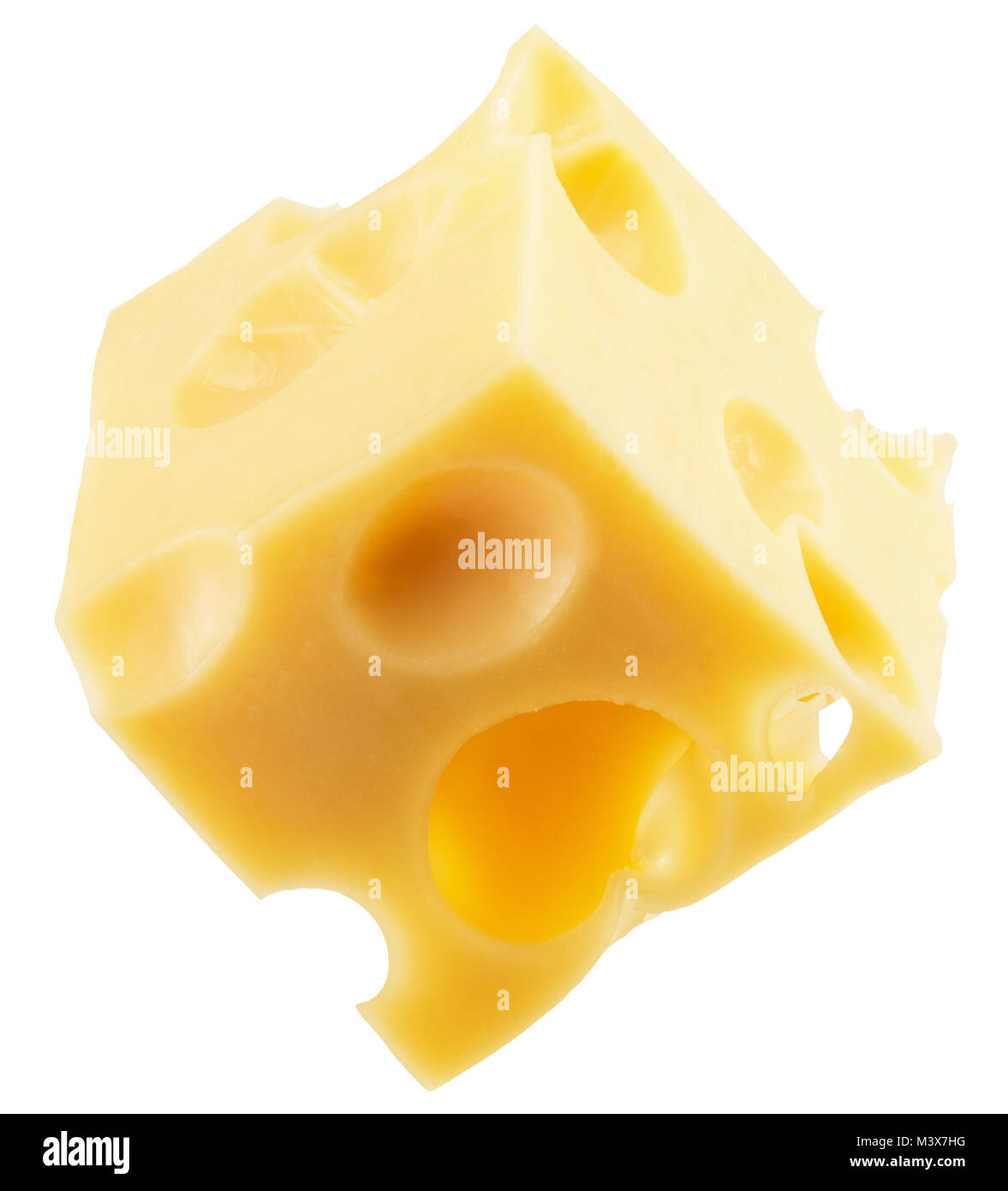 cheese cube isolated on a white background Stock Photo - Alamy