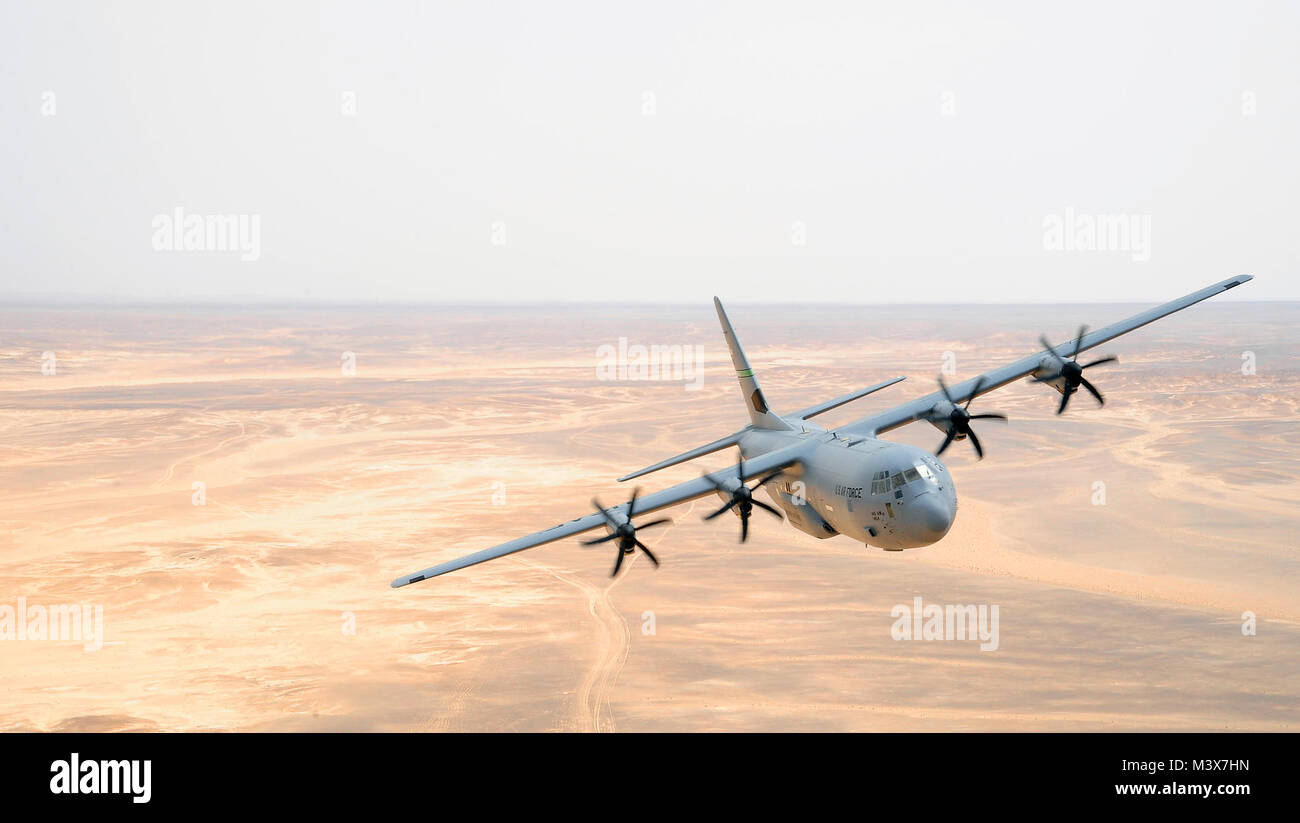A C-130J Hercules aircraft from the 115th Airlift Squadron at Channel ...
