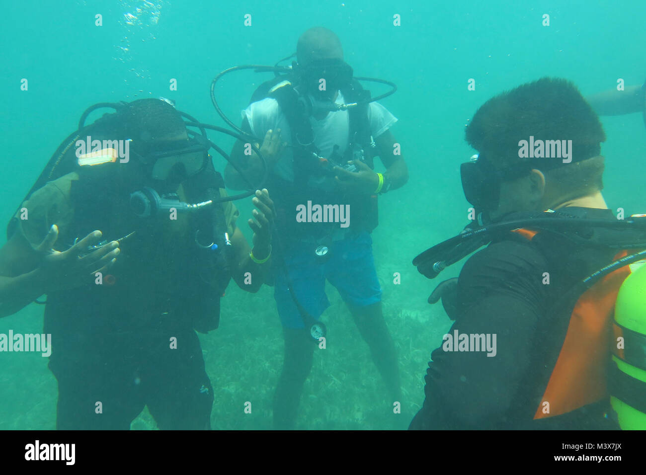 Royal Canadian Navy Leading Seaman Zach Verdun (right), Fleet Diving ...