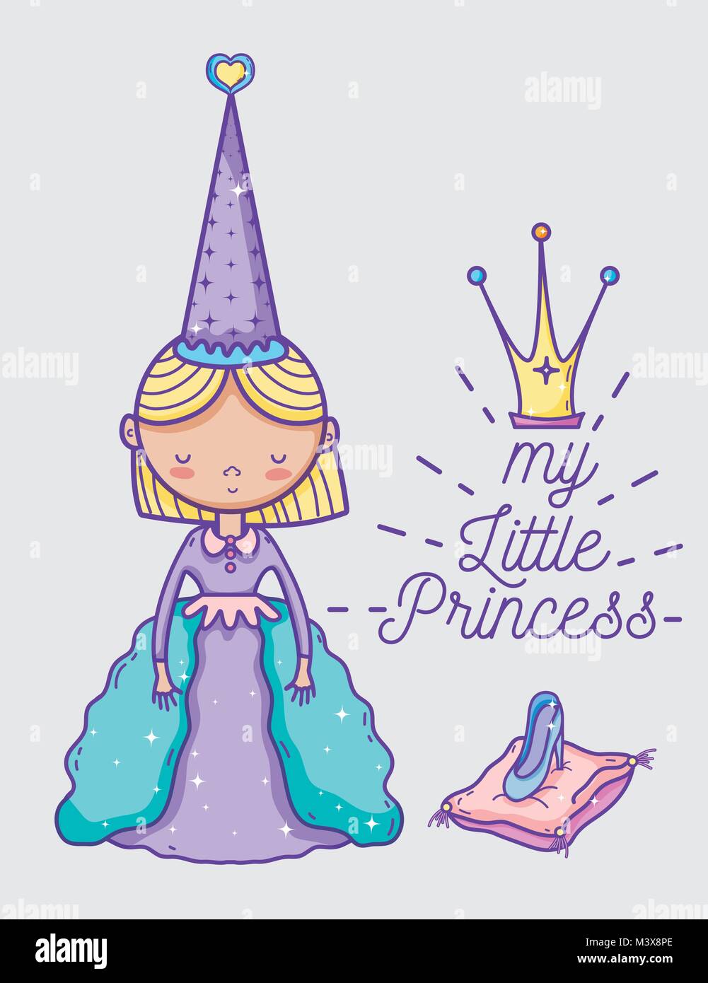 Little princess cute hand drawing cartoon Stock Vector Image & Art - Alamy