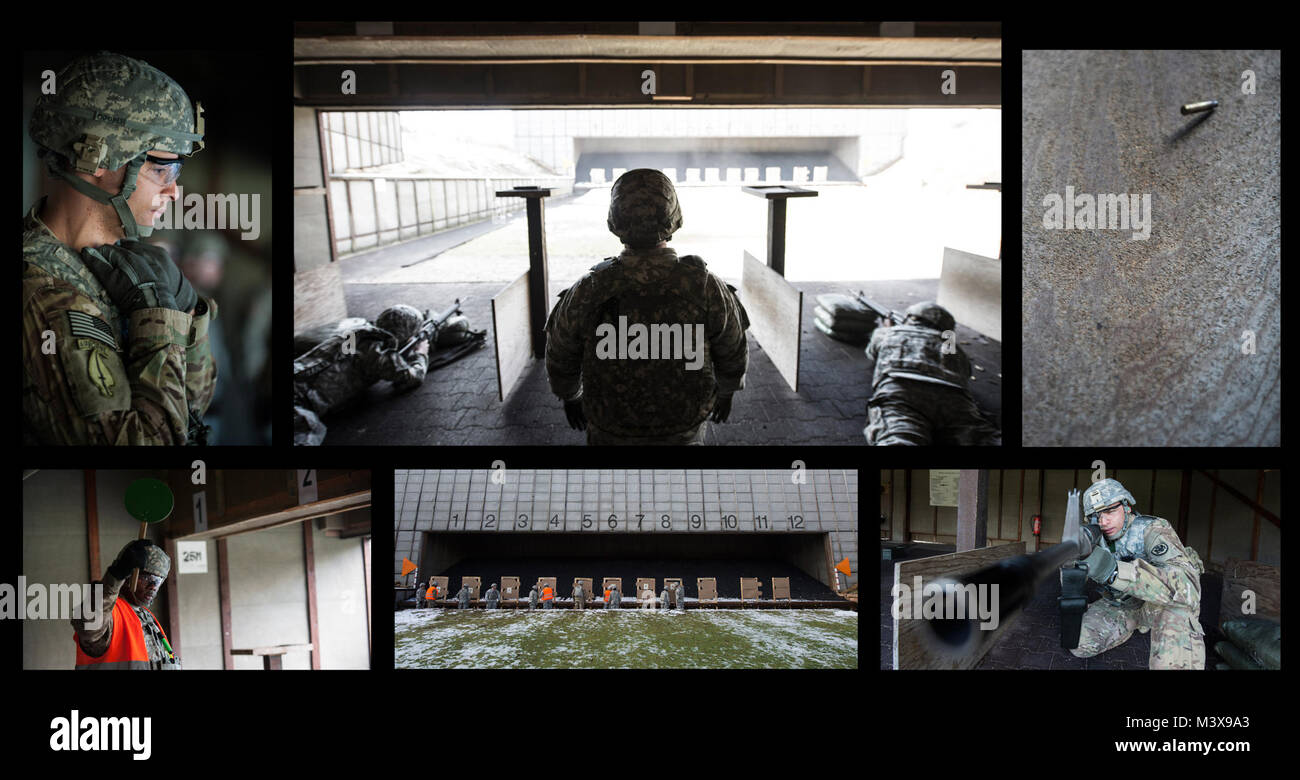 U.S. Army Soldiers fire their M-16 assault rifles during a weapons ...