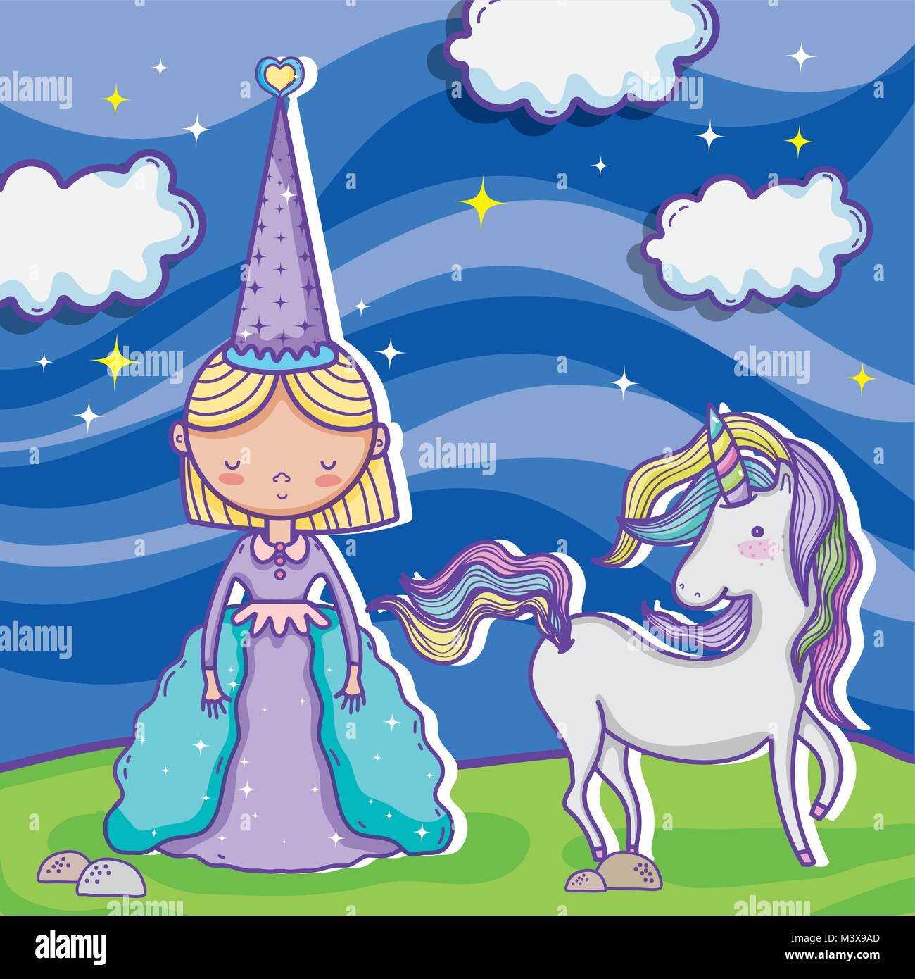 Little princess cute hand drawing cartoon Stock Vector Image & Art - Alamy