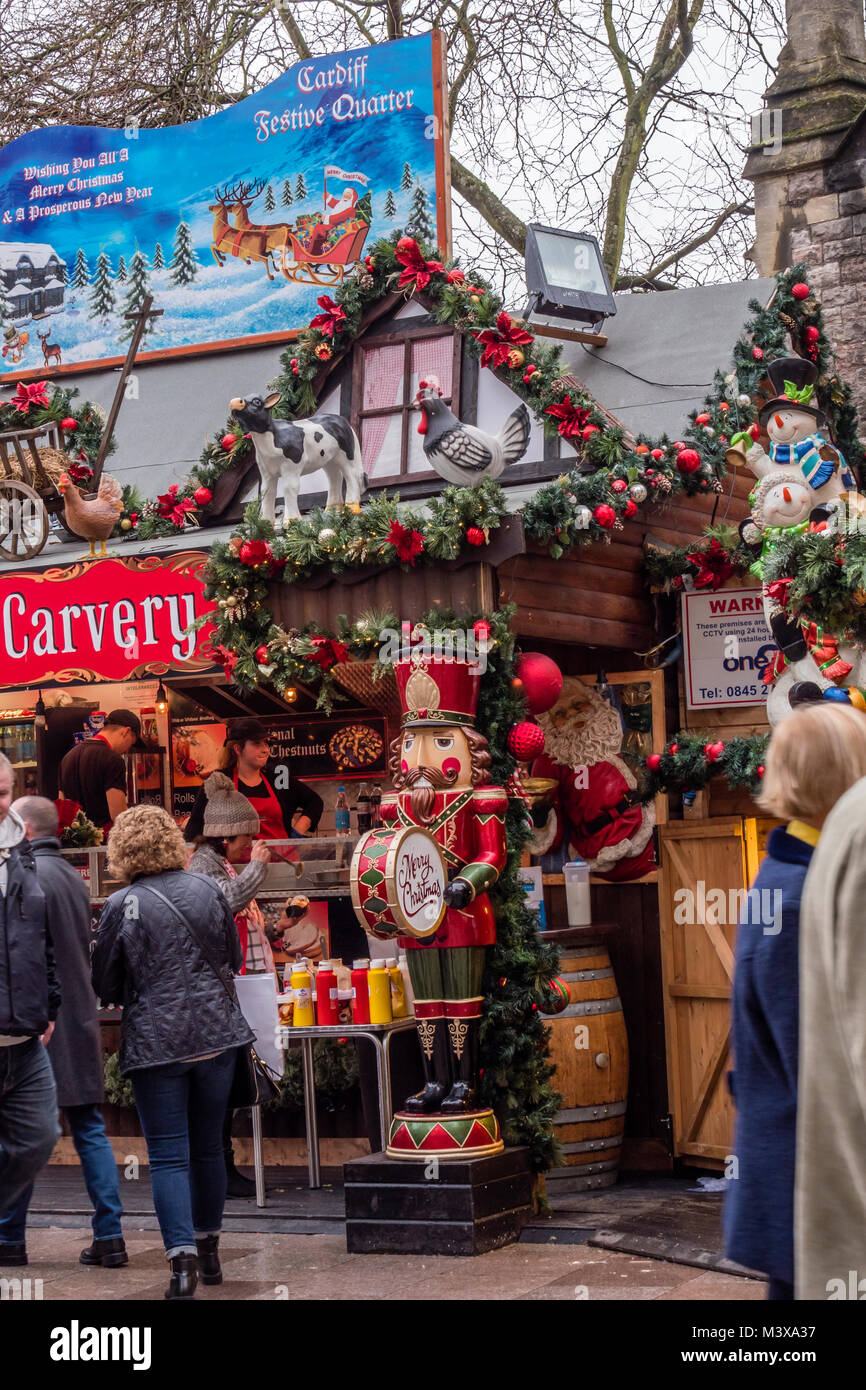 Christmas Market Cardiff Wales Stock Photo - Alamy