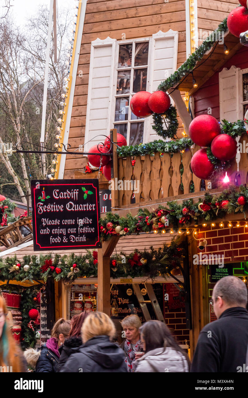 Christmas Market Cardiff Wales Stock Photo - Alamy