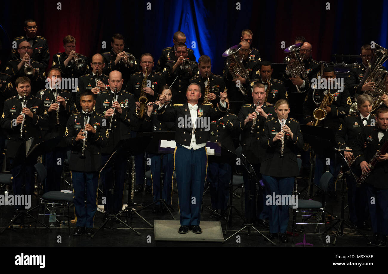 The members of the United States Army Europe (USAEUR) Band and Chorus ...