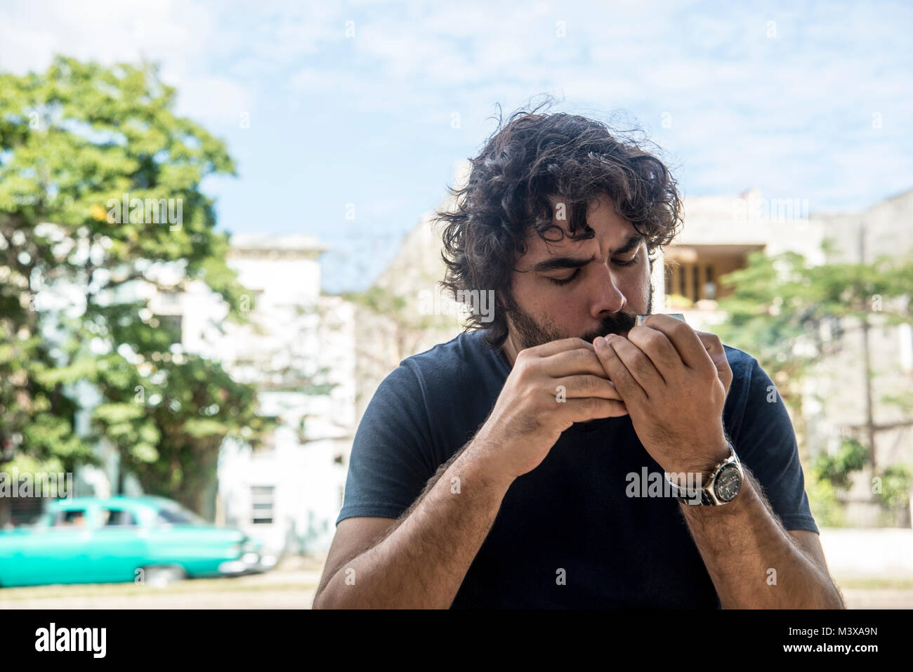 Cuban film director Carlos Lechuga during a photo shoot in Havana Stock Photo - Alamy