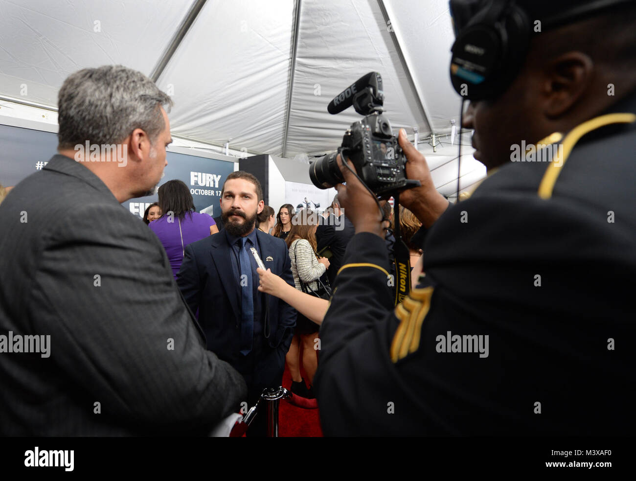 Actor Shia Labeouf, who plays the part of “Bible/Boyd Swan”, gives ...