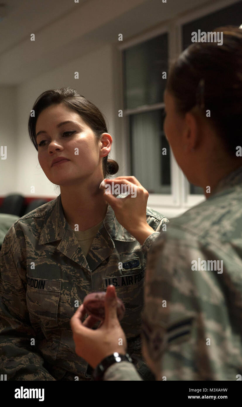 A1C Shayna Wooden, an AOC Cyber Systems Operator, receives facial ...
