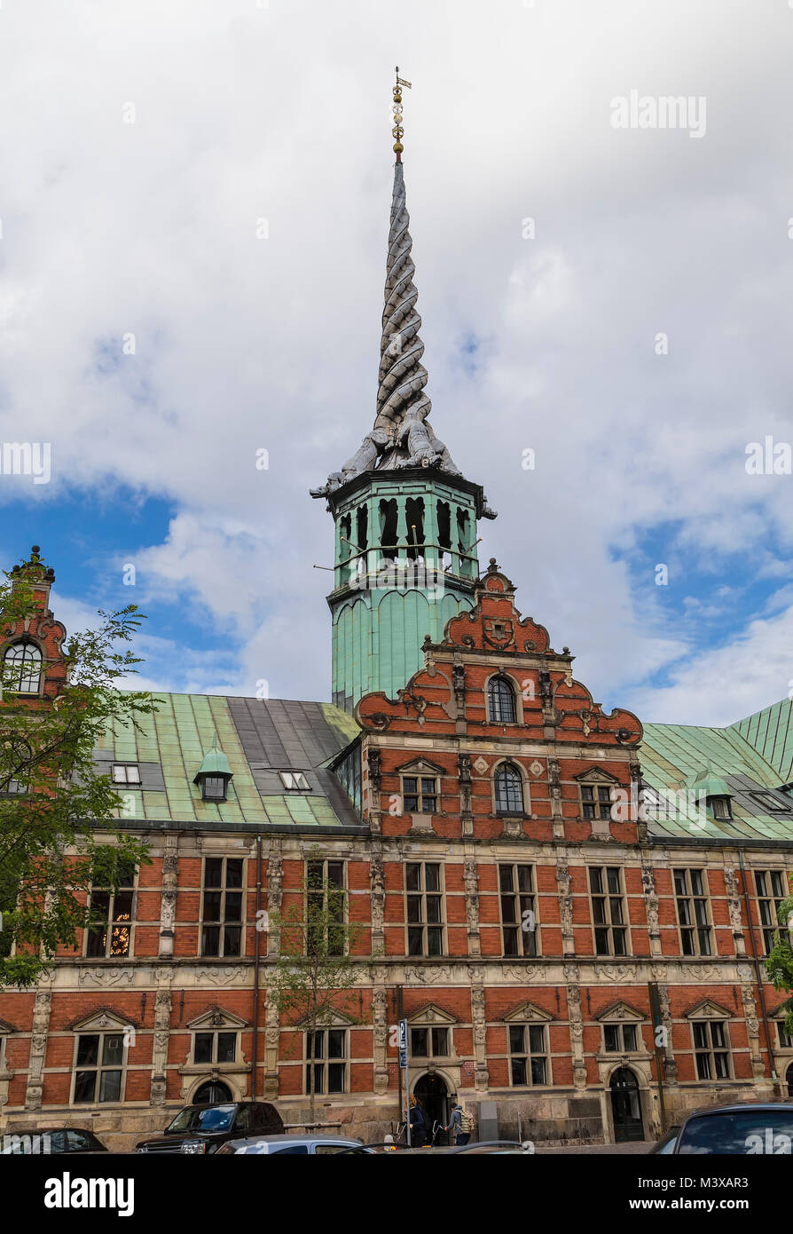 Historic building with a beautiful spire - Copenhagen Stock Exchange ...