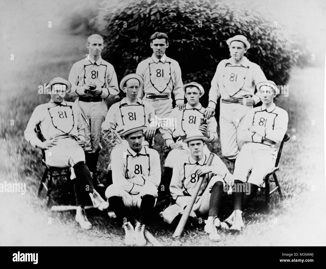 NH 67413: The midshipman baseball team of the class of 1881, at the U.S ...