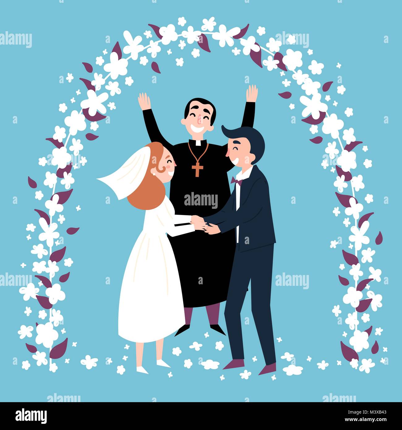 Wedding family priest Stock Vector Images - Alamy