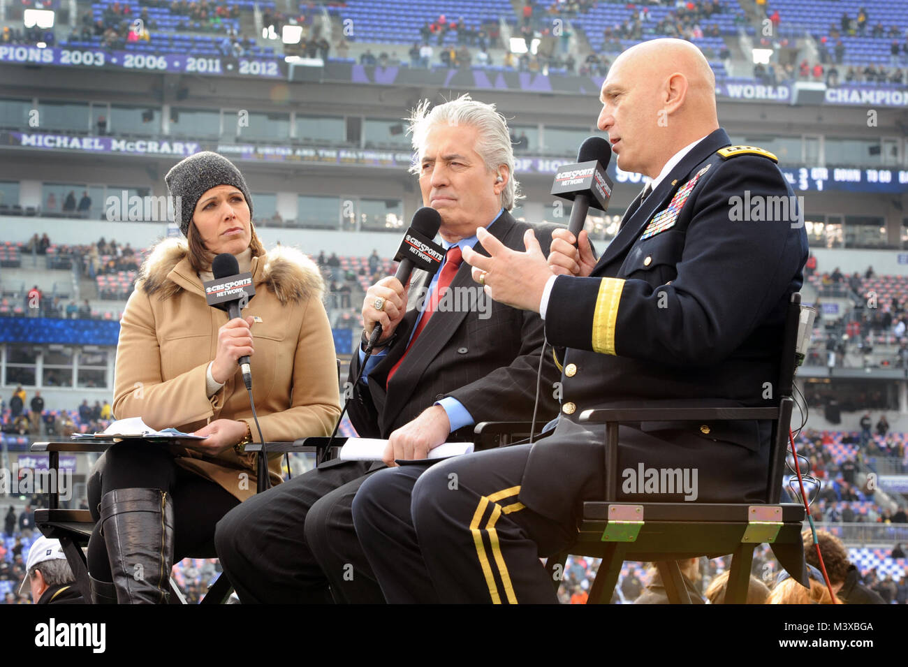 141213-D-FW736-026 –CBS sportscasters, Dana Jacobson and Randy Cross ...