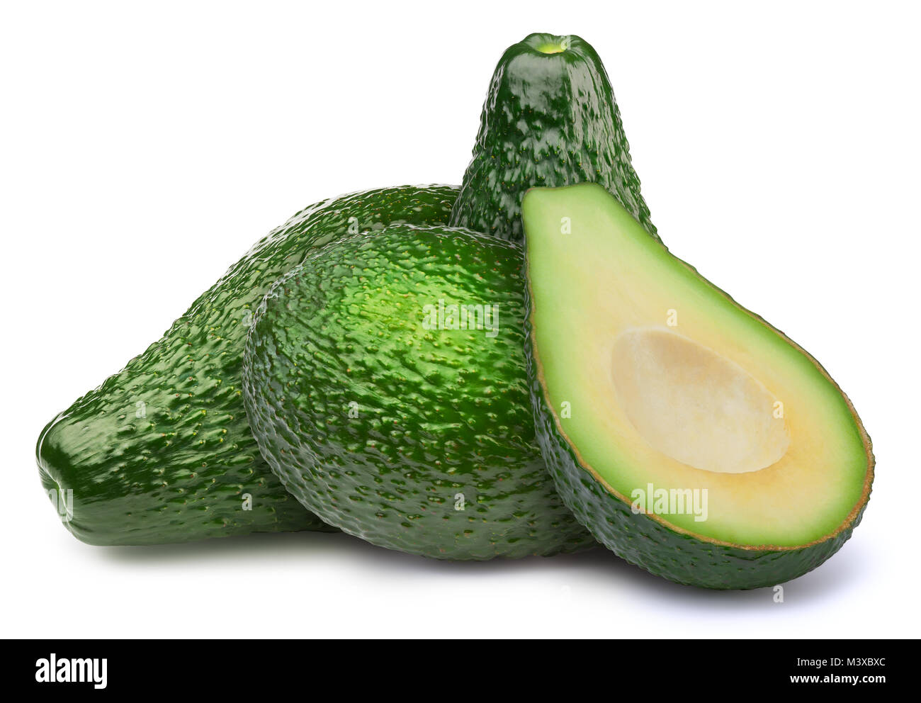 Group of green avocados isolated Stock Photo - Alamy