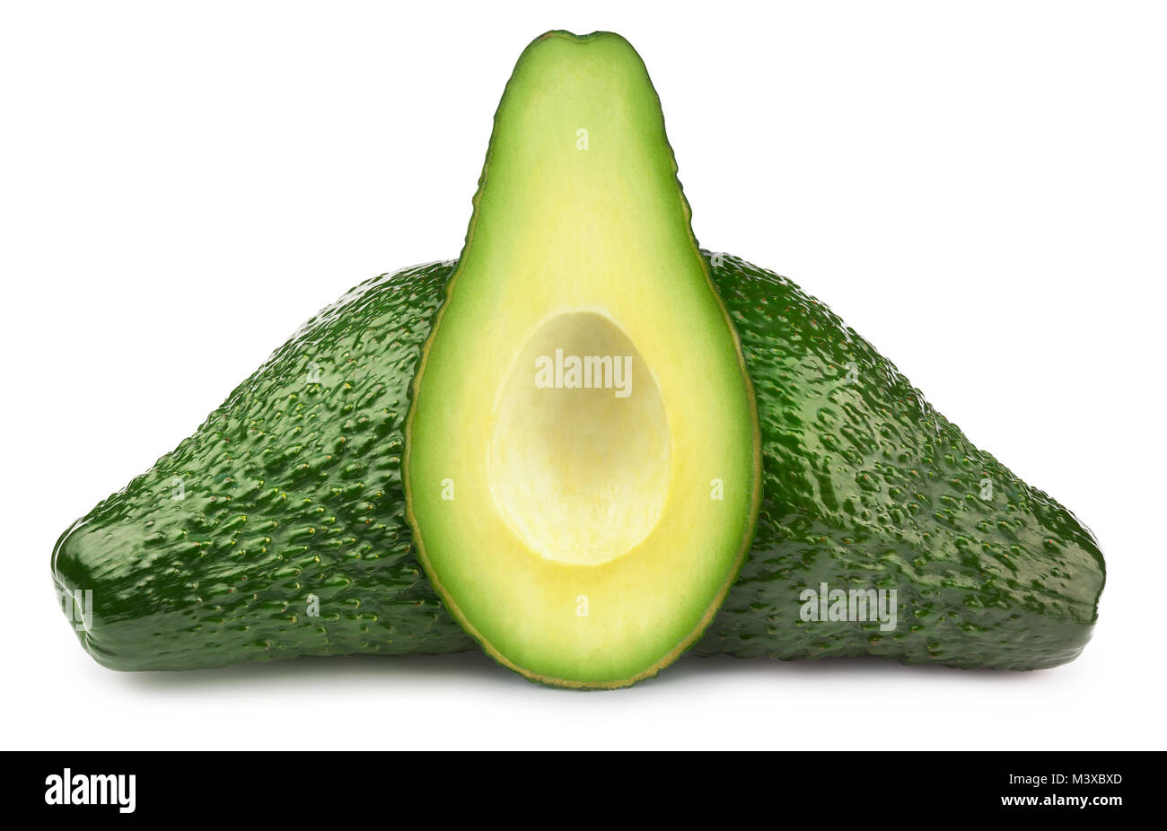 Group of green avocados isolated Stock Photo - Alamy