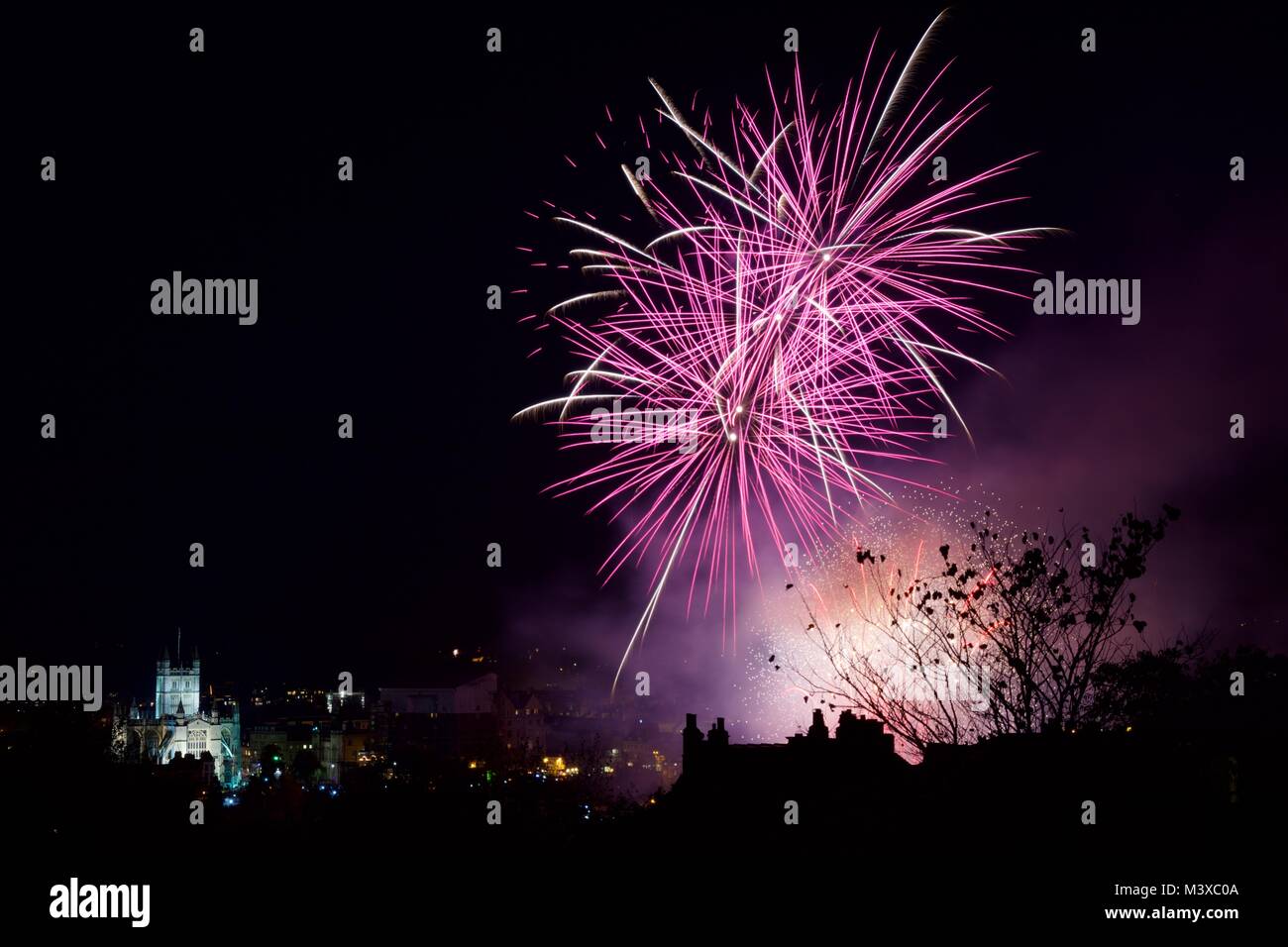 Fireworks over Bath Abbey , Somerset Stock Photo - Alamy