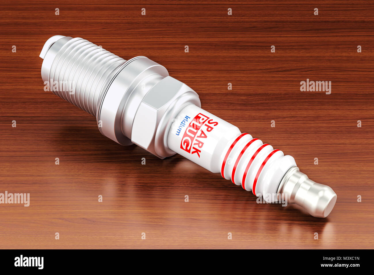 Spark plug on the wooden table. 3D rendering Stock Photo - Alamy