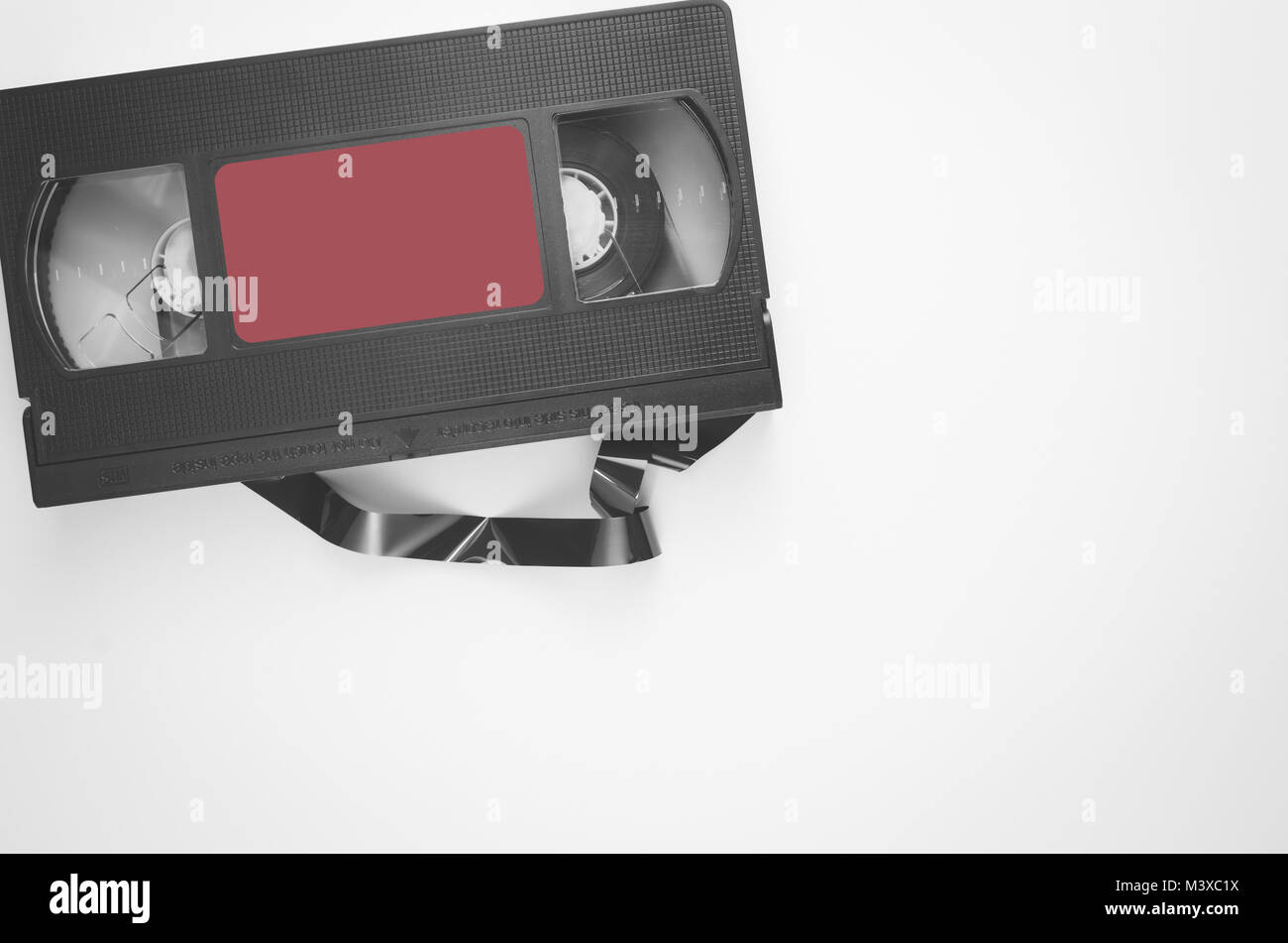 VHS compact magnetic tape analog recording cassette - top view Stock ...