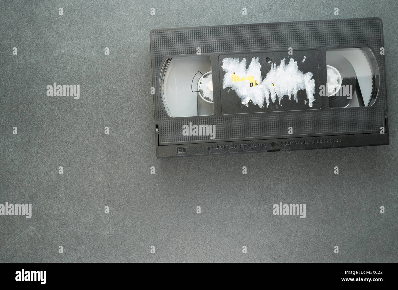 VHS compact magnetic tape analog recording cassette - top view Stock ...