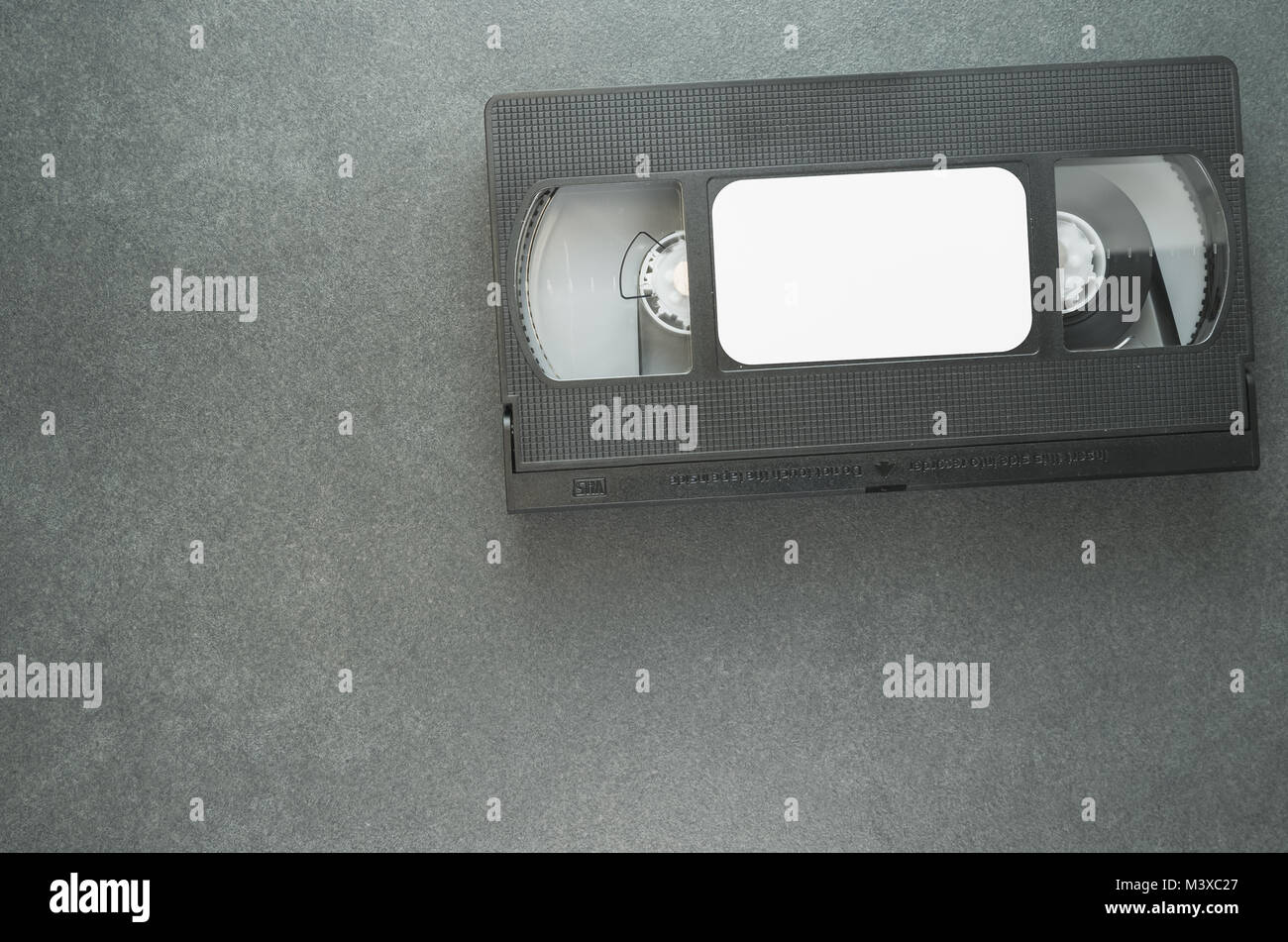 VHS compact magnetic tape analog recording cassette - top view Stock ...