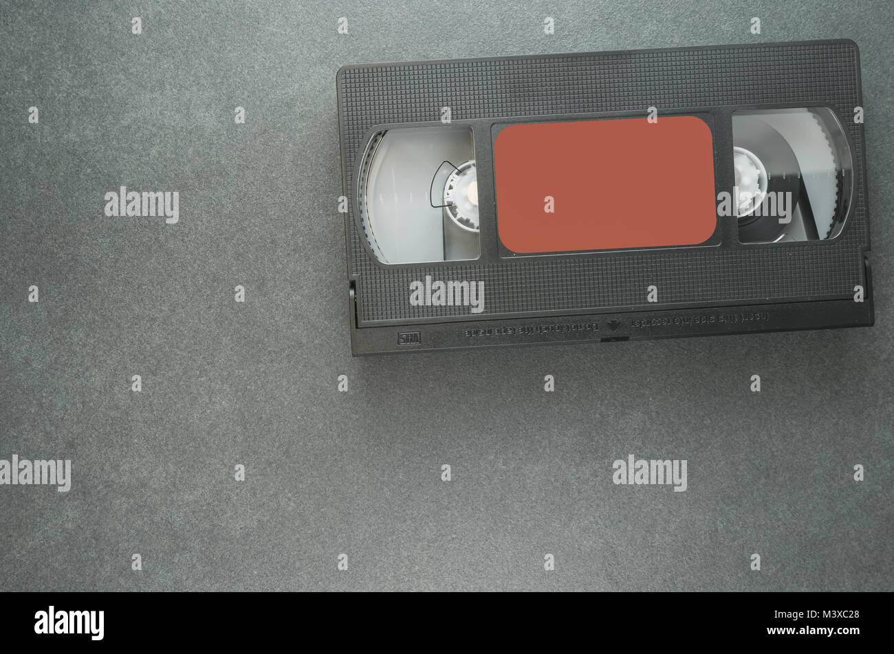 VHS compact magnetic tape analog recording cassette - top view Stock ...