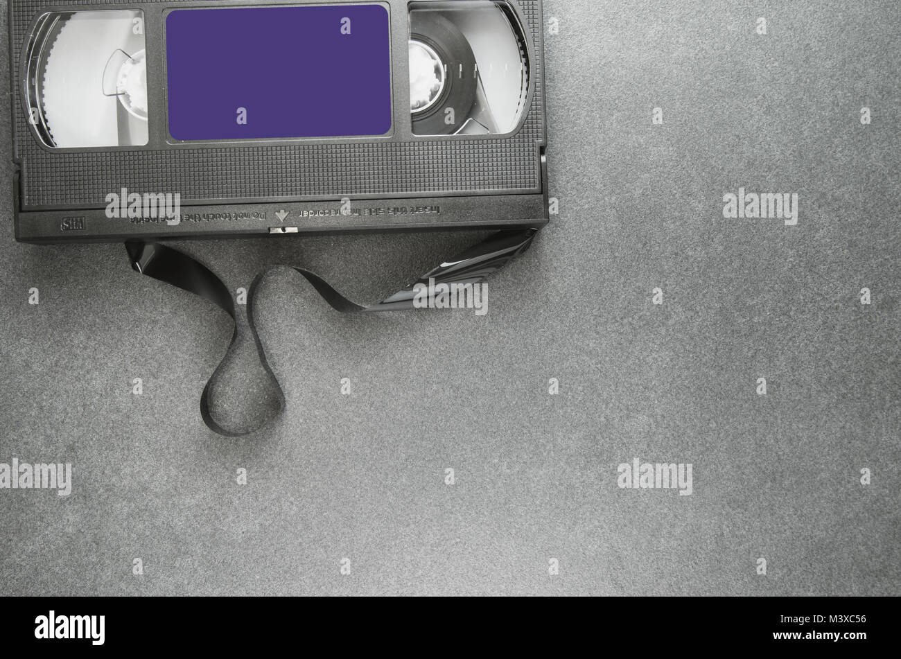 VHS compact magnetic tape analog recording cassette - top view Stock ...