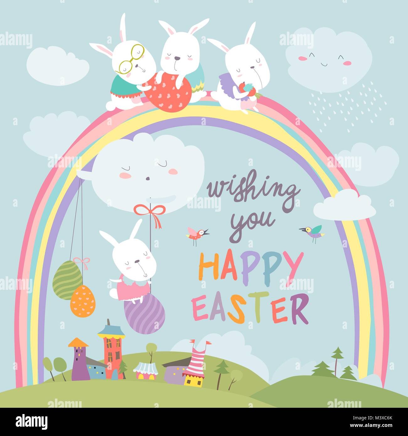 Rainbow easter Stock Vector Images - Alamy