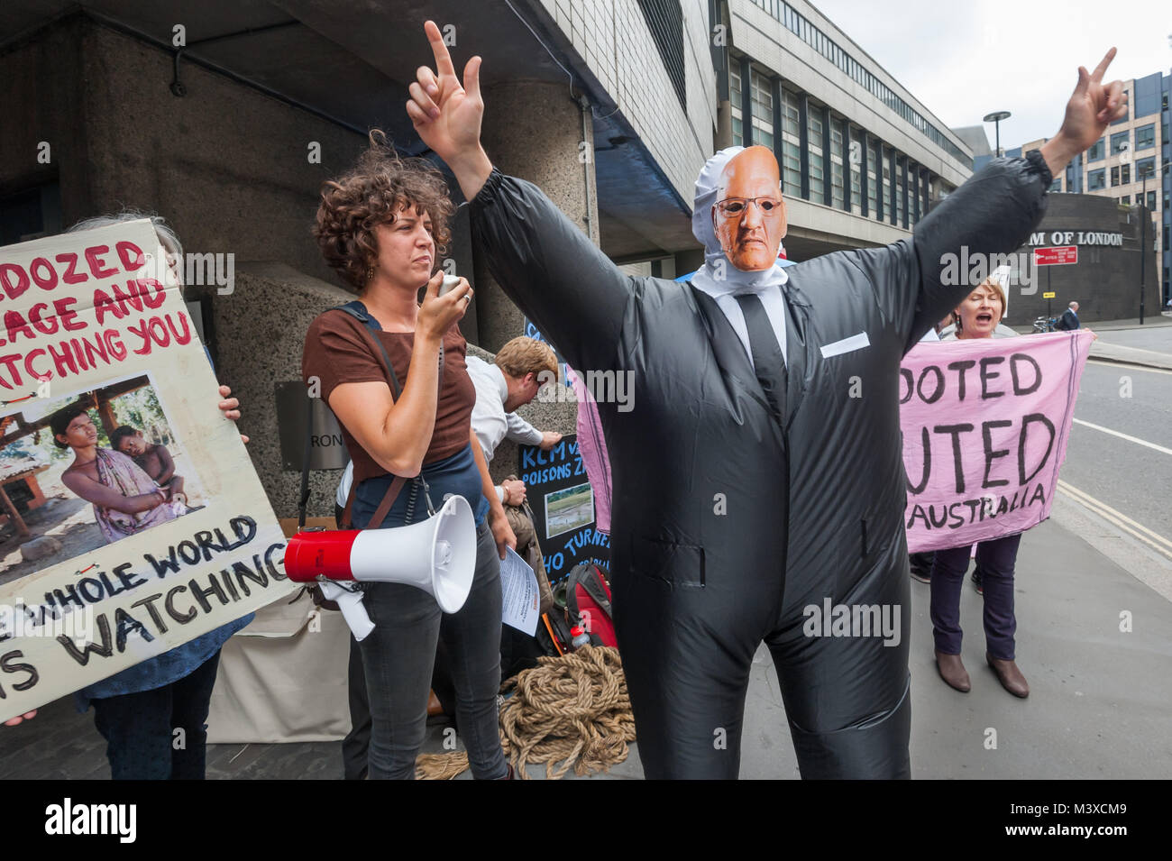 Protesters at the AGM of Vedanta, notorious for its envrionmental and ...