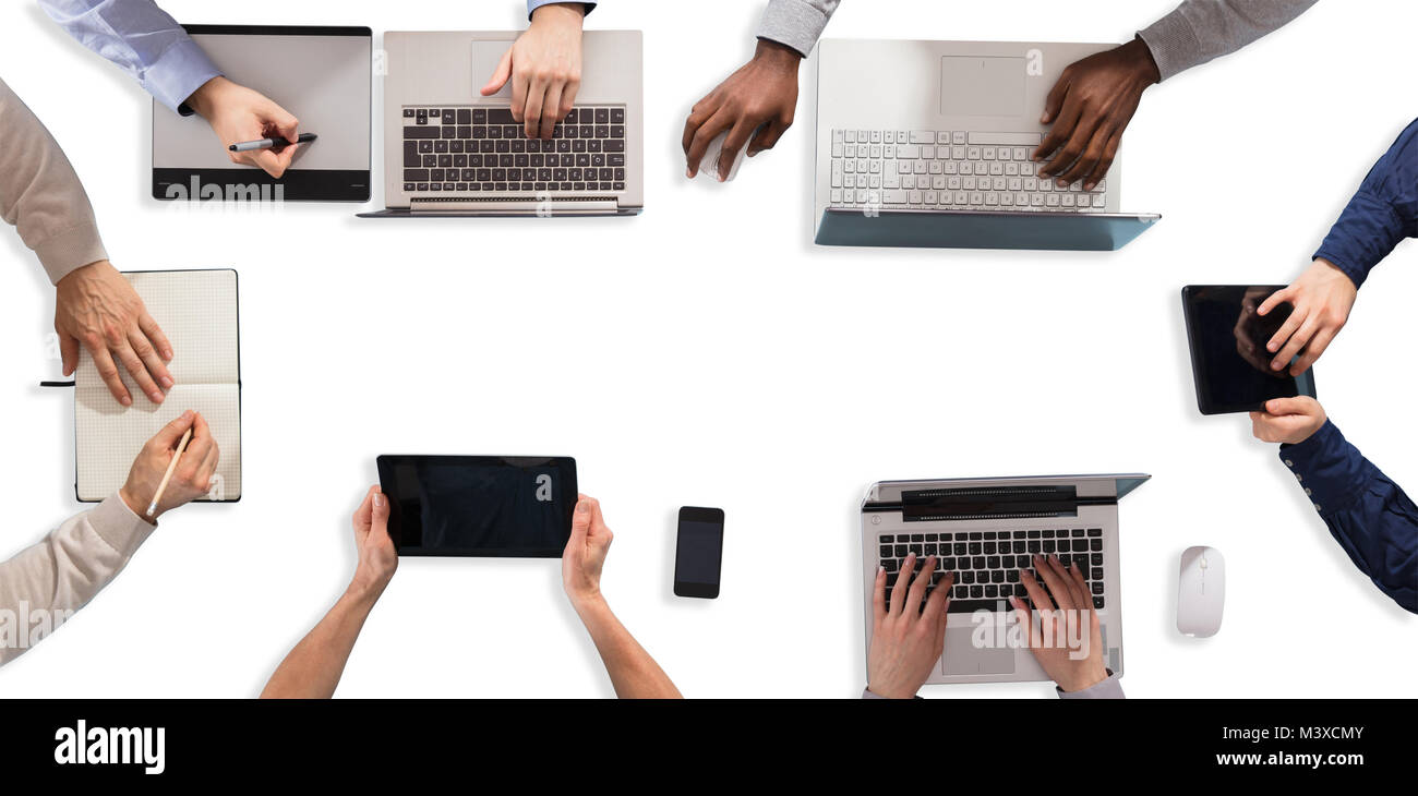 Typing and devices Cut Out Stock Images & Pictures - Alamy