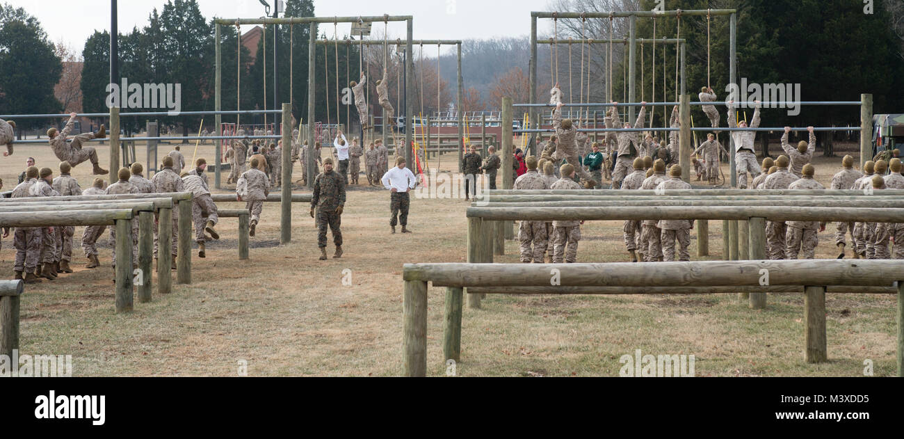 U.S. Marine candidates with Officer Candidates school (OCS) participate ...