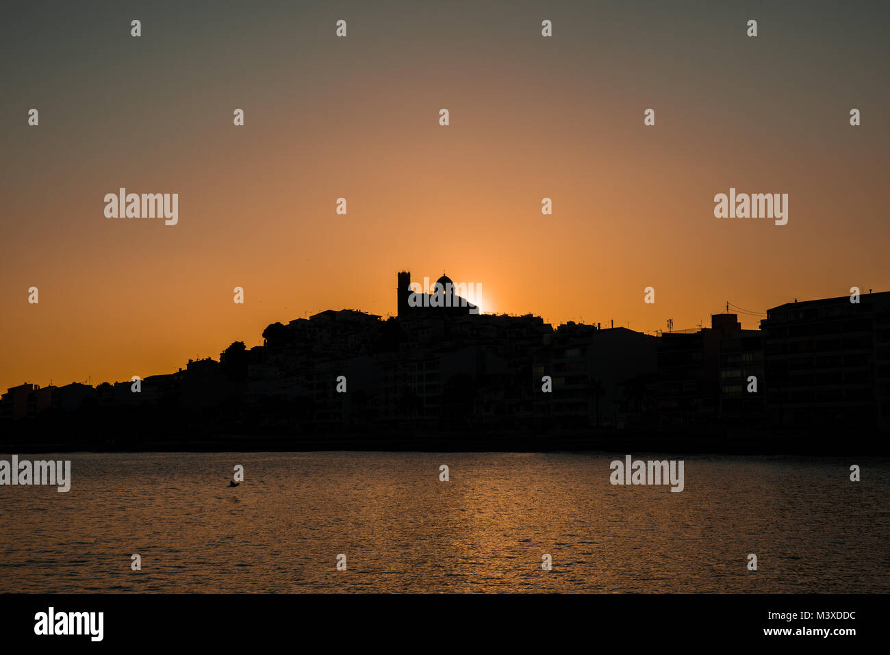Altea coast with waves after the storm Stock Photo - Alamy