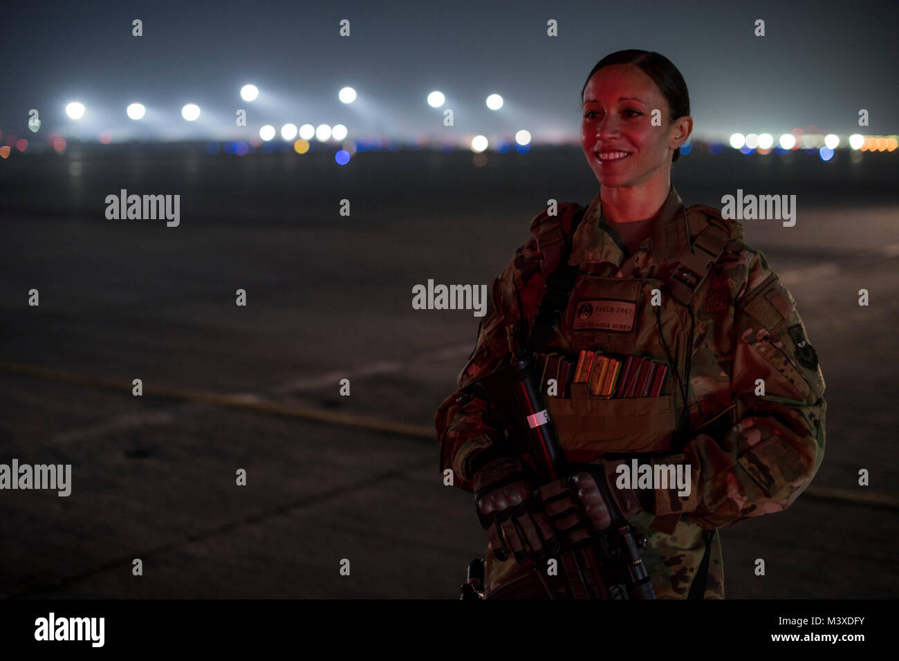 A U.S. Air Force Security Forces Phoenix Raven team leader attached to ...