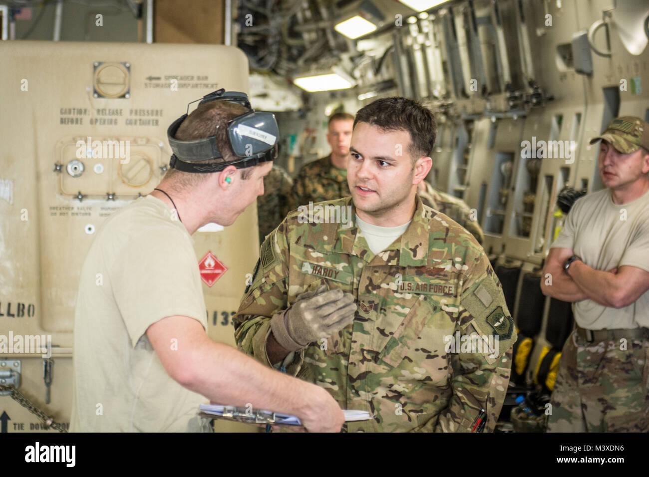U.S. Air Force Staff Sgt. Sam Hardy, a loadmaster assigned to the 816th ...