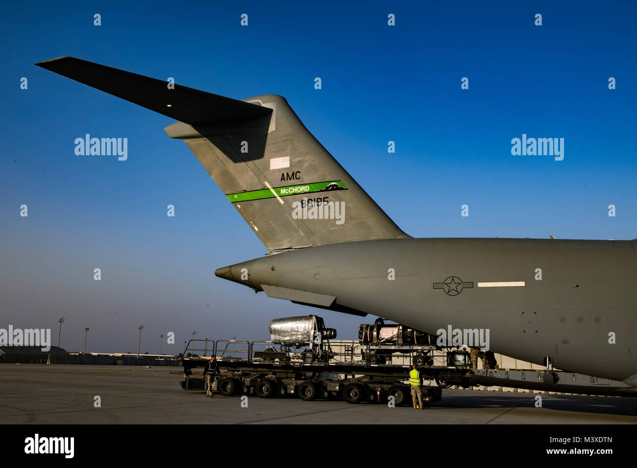 U.S. Air Force C-17 Globemaster III loadmasters, assigned to the 816th ...