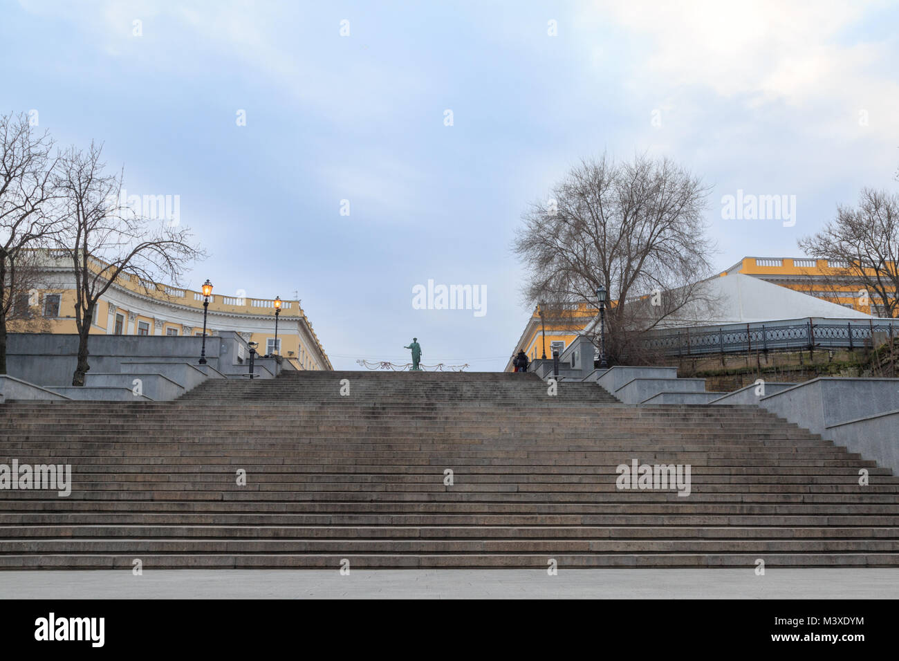 Famous potemkin steps with duke richelieu statue in Odessa, Ukraine ...